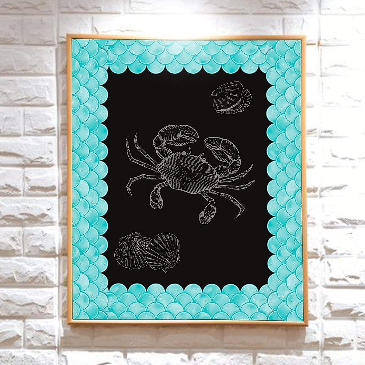 Ombre Turquoise Scallops Bulletin Board Borders for Classroom Trim Back to School Decoration 36 Feet