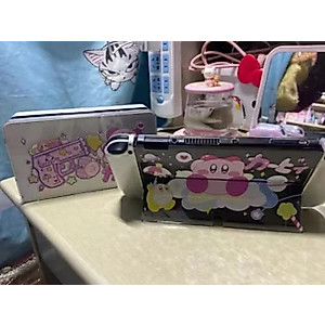 ENFILY Cute Protective Case for Nintendo Switch OLED, Cute Bling Clear Soft TPU Slim Cover, Kawaii Dockable Case for NS, Sparkle Skin Set