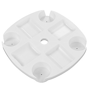 Umbrella Table Tray Round Cup Holder Drink Beach Umbrella Drink Tray Umbrella Tray White 4 Cup Liquor Desk Serving Tray Beverage Drinking Beverage Cocktail Poster Stand Desk Tray Circular Umbrella