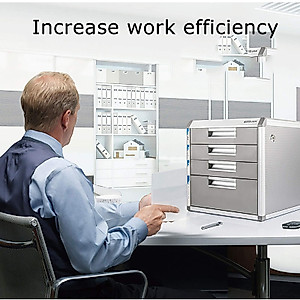 LEYT Desktop Drawer Organizer - 3/5/7 Tier Aluminum Alloy File Cabinet, Office Supplies, Increase Work Efficiency. (Size : 3 Layers)