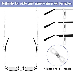 WLLHYF Glasses Chain for Women Strap Holder Around Neck, Women's Sun Reading Eyeglass Chain Hanger Face Mask Lanyard Necklace Silver