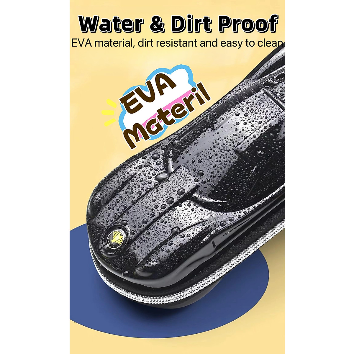 XZR Supercar Pen Case Box Bag Stocking Stuffers Large Capacity Organizer Cool Supercar Pencil Bag Storage Box EVA Material Nice Gift (Black)