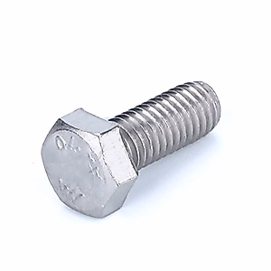 Ochoos Stainless Steel Rod 5pcs/lot M10x1.0 Fine Thread Hex Bolt Din933 M10 Pitch 1.0mm Length 12/16/20/25/30/35/40/45/50/60mm - (Thread Diameter: M10, Length: 16mm)