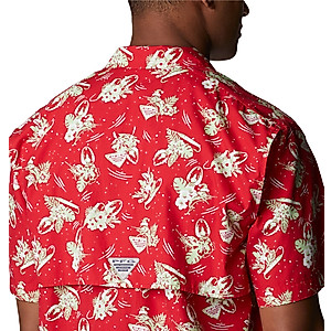 Columbia Men's Trollers Best Short Sleeve Shirt, Red Spark Lite Me Up Print, X-Large