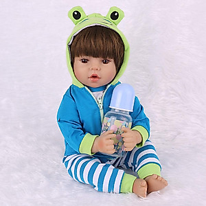 CHAREX Realistic Reborn Baby Dolls Lifelike Weighted Reborn Boy 18 inch Toddler Soft Body Toy Giraffe Gift Set