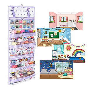 Yewiwin Doll Storage Organizer Backpack Compatible with OMG&LOL Surprise Dolls All,Clear View Hanging Dolls Carrying Case for Girl,Bag Only (Purple)