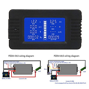Battery Monitor Meter with Shunt, PZEM-015 Multifunctional Battery Meter Current Voltage Power Energy Consumption Capacity Test with Manual(with 200A Shunt)