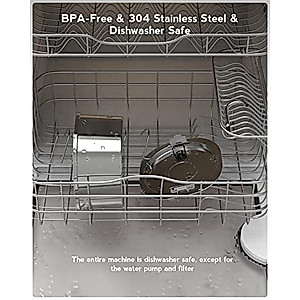 PEKTACO Cat Water Fountain - Pet Water Fountain Dog Water Dispenser Replacement Filters, 3.2L/108oz Stainless Steel Water Fountain for Cats Inside