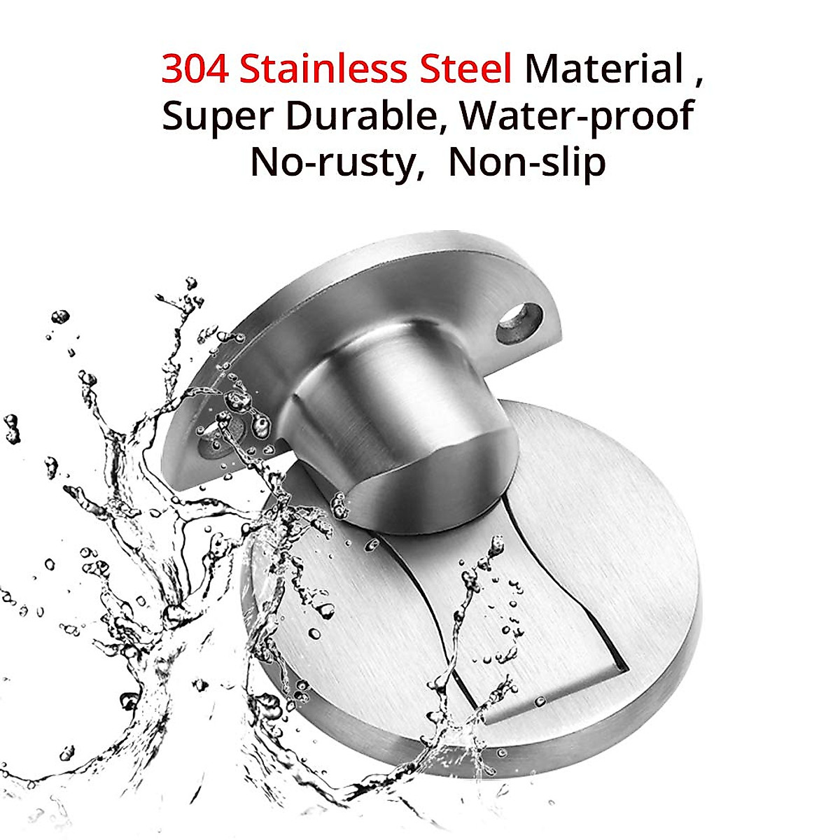 NAIERDI 2 Pack 304 Stainless Steel Door Stoppers, Magnetic Door Stop, 3M Double-Sided Adhesive Tape, No Drilling, Door Stop Wall Protector, Office Door Catch, Stop Door