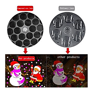 Lovedfgh Christmas Snowflake Lights 16 Patterns Christmas LED Snowflake Projector Light, Projection Outdoor Light Home Garden Party Decor Party Garden Decorations 11.1