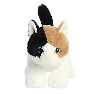 Aurora® Eco-Friendly Eco Nation™ Calico Cat Stuffed Animal - Environmental Consciousness - Recycled Materials - White 8.5 Inches