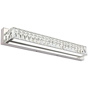 ZUZITO LED Vanity Lights for Bathroom - 30 inch Crystal Modern Vanity Lights - Chrome Bathroom Light Fixtures Over Mirror Cool White Light