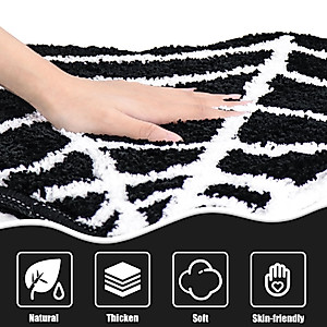 Spider Web Bath Mat, 31×20" Halloween Bath Mat Non-Slip Rugs Spiderweb Rug Machine Washable Goth Bath Mat Area Rugs Gothic Rug for Front Door, Bedroom, Living Home (black)