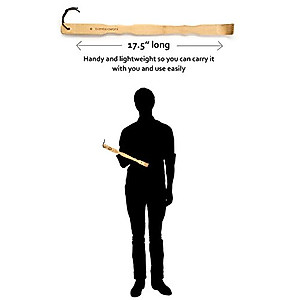 BambooWorx Traditional Bamboo Wooden Back Scratcher - 4 Piece Body Relaxation Massager Set for Men & Women - 17.5" Long Handle, Strong and Sturdy Itching Relief Back Scratchers - 100% Natural Wood