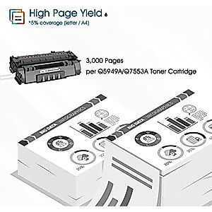 Cool Toner Compatible Q5949A Toner Cartridge Replacement for HP 49A Q5949A 49X Q5949X 53A Q7553A for HP 1320 1320n P2015 P2015dn P2014 3390 1160 P2015d 1320tn Toner Printer (Black, 2-Pack)