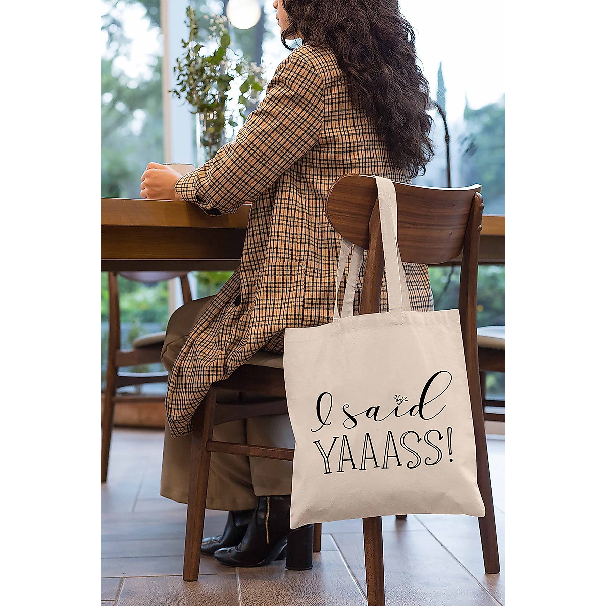 LIBIHUA I Said Yaaass – Shoulder Bag Shopping Bag Tote Bag Gift – Funny Engagement Gifts for Women - Bride to Be - Newly Engaged - Bridal Shower Gift for Bride - Bachelorette Party Gifts for Her