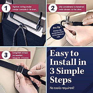 Car Cache Purse Holder for Car - Net Pocket Organizer for Handbag Storage Between Seats - Dog Car Barrier - Car Accessories for Women and Men - Black