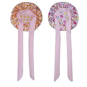 2pcs Pack Baby Bonnet Kids Bonnet Infant Satin Silk Hair Bonnets For Girls Boys Toddler newborn infants with tie band bow 6-12 months