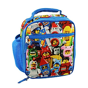 Lego Minifigures Boys Girls Soft Insulated School Lunch Box (One Size, Lego Minifigures)