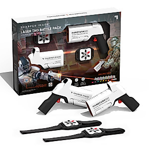 Sharper Image 2-Player Laser Tag Handtank Battle Pack, Includes 2 Life Pods & 2 Blasters, Compatible with Handtank Sets, Multiplayer Team Play, Realistic Sound Effects, Outdoor Game for Adults & Kids