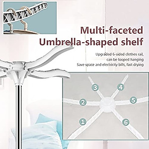EUPXRHY Electric Clothes Airer Dryer Indoor, Fast Drying Heated Drying Rack for Clothes with Timer, Portable Electric Airer Clothes Dryer 15kg, Thermostatic Heating, 900W Energy Saving