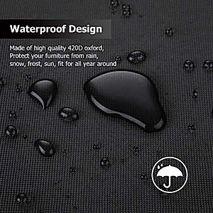 XYXH Outdoor Patio Table Covers Waterproof 98" L x 98" W x 35" H, Rectangle Patio Furniture Cover, Garden Furniture Covers Square, Durable O x Ford Fabric Wind-Proof Breathable Water Resistant