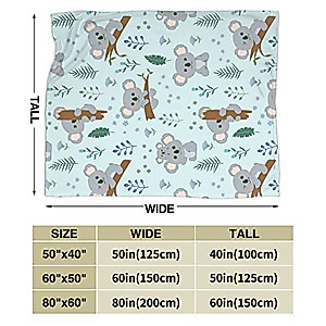 Hmklpi Koala Blanket Ultra Plush All Season Lightweight Cozy Flannel Throw Blanket for Bed Chair Car Sofa Couch Bedroom 50"x40"