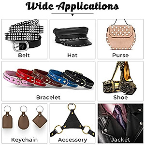 420 Sets Leather Rivets Kit, Double Cap Brass Rivets Leather Studs with 3PCS Setting Tools for Leather Repair and Crafts, 4 Colors and 3 Sizes