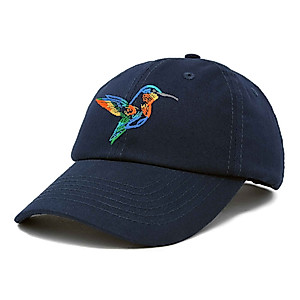 DALIX Hummingbird Hat Baseball Cap Nature Wildlife Birdwatcher Gift Navy Blue