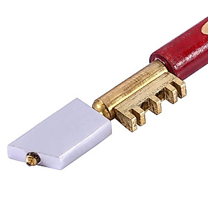 Self-Lubricating Glass Cutter,Diamond Tip Glass Cutter,with Brass Breaking Teeth Glass Bottle Cutter,for Cutting 2-25mm Thick Glass,Diamond And Minerals