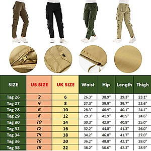 Raroauf Work Cargo Pants Womens Cotton Casual Military Combat Tactical Pants,Rip-Stop Outdoor Hiking Trousers Grey US 14