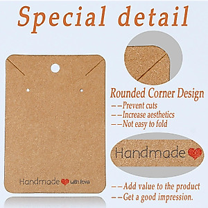 MAIBAOTA Earring Cards, 100 Pcs Earring Display Holder Cards for Selling with Packaging Bags, Jewelry Cards for Earring, Necklace(Brown)