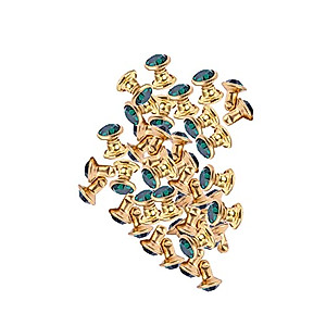 VILLCASE 100 Pcs Jean Buttons Snaps for Leather Buttons for Clothes Handbag Making Decorative Rivets Metal Snap Button Jewelry Art Design Rhinestone Colorful Diamond Jewelry Rhinestones