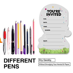 20 Cow 2nd Birthday Party Invitations with Envelopes Double Sided Farm Cow Shaped Fill-in Invitations Invites for 2 Year Old