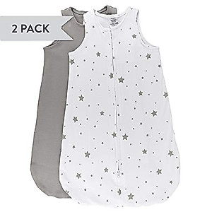 Baby Wearable Blanket - Baby Sleep Sack 100% Cotton - Sleep Sack 6-12 Months - Comfy Soft Lightweight, 2-Pack Set Gender Neutral Grey