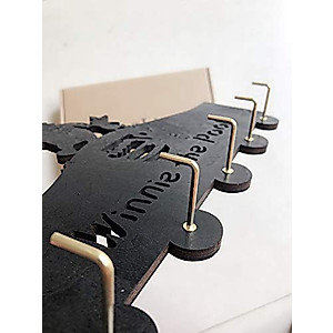 YSdesign Winnie The Pooh Key Hooks-Disney Wall Hooks Heavy Duty 22LB(Max),Wall Décor,Wood Coat Hooks, Key Holder,Key Hanger for Wall、Entryway and Kitchen