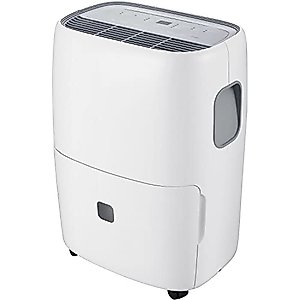 Whirlpool 40 Pint Portable Dehumidifier with Built-In Pump, 24-Hour Timer, Auto Shut-Off, Easy-Clean Filter, and Auto-Restart | For Bathrooms, Basements, and Bedrooms | WHAD40PCW
