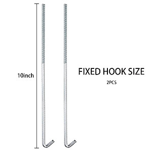 Stainless Steel Car Battery Hold Down Kit - Universal J Bolts & Hooks (10inch/2pcs)