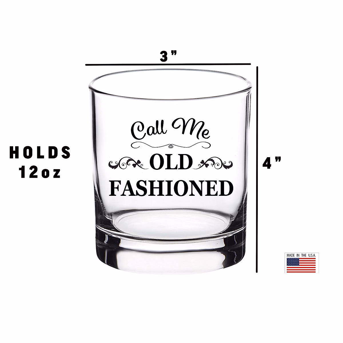 Rogue River Tactical Funny Call Me Old Fashioned Whiskey Glass Drinking Cup Gift For Him Men Dad Grandpa