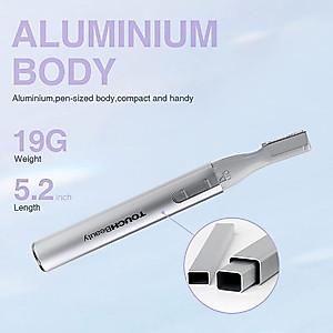 TOUCHBeauty Eyebrow Trimmer: Facial Hair Removal for Women - 2 in 1 Eyebrow Razor and Hair Remover - Painless Epilator for Eyebrow, Lips, Body