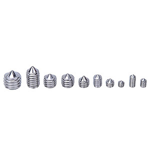 ViaGasaFamido Allen Head Socket Hex Grub Screw Cone Point Set Screw Metric 304 Stainless Steel Set Screws Bolts Assortment Kit M3 M4 M5 M6 M8 with Storage Box
