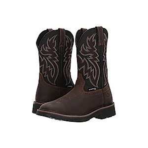Wolverine Mens Rancher Wp St 10in Work Boot, Black/Brown, 9 US