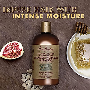 SheaMoisture Intensive Hydration Shampoo for Dry, Damaged Hair Manuka Honey and Mafura Oil Sulfate-Free 13 oz