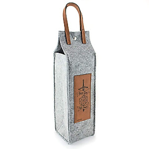 Dice Tower Travel Bag Grey Felt and Chestnut ~ by C4Labs