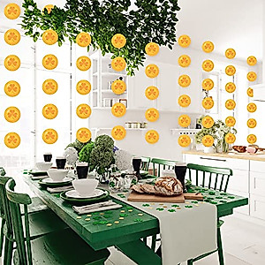 12 Strings St Patricks Day Gold Coins Garland No DIY St Patricks Day Banner for St Patricks Day Decorations Coins Window Hangings, St Patricks Day Garland for Coins Hanging Decorations