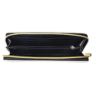 FOR U DESIGNS Fashion Women Pu Leather Purse Simple Polka Dot Black Zipper Wallet Passport Holder