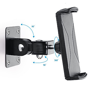GSRUAN Dual Pull Tablet Wall Mount, Suitable for 4.7 to 12.9 inch Tablet or Smartphone, Medical Places, Factory，Homes, Classrooms（Black）
