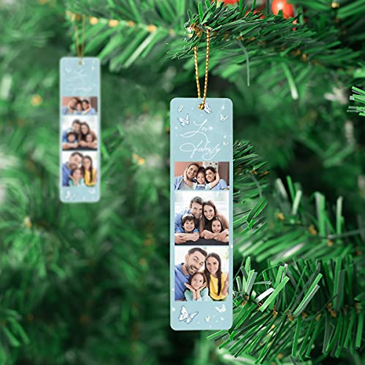 Generic Personalized Bookmark, Customized Family Photo Poster, Picture Frame Bookmarks with Text Message, Design Your Own Marker Ornament Ruler, Gifts for Mom Dad Kids Book Lover On Birthday