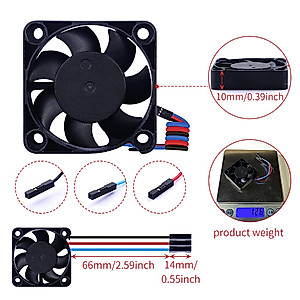 GeeekPi 2PCS PWM Controllable Fan for Raspberry Pi, Speed Adjustment Fan 40x40x10mm for Raspberry Pi, Speed Control Fan DC 5V 4010 Quiet Fan for Raspberry Pi 4, 3 B+, Pi 3 (Black)