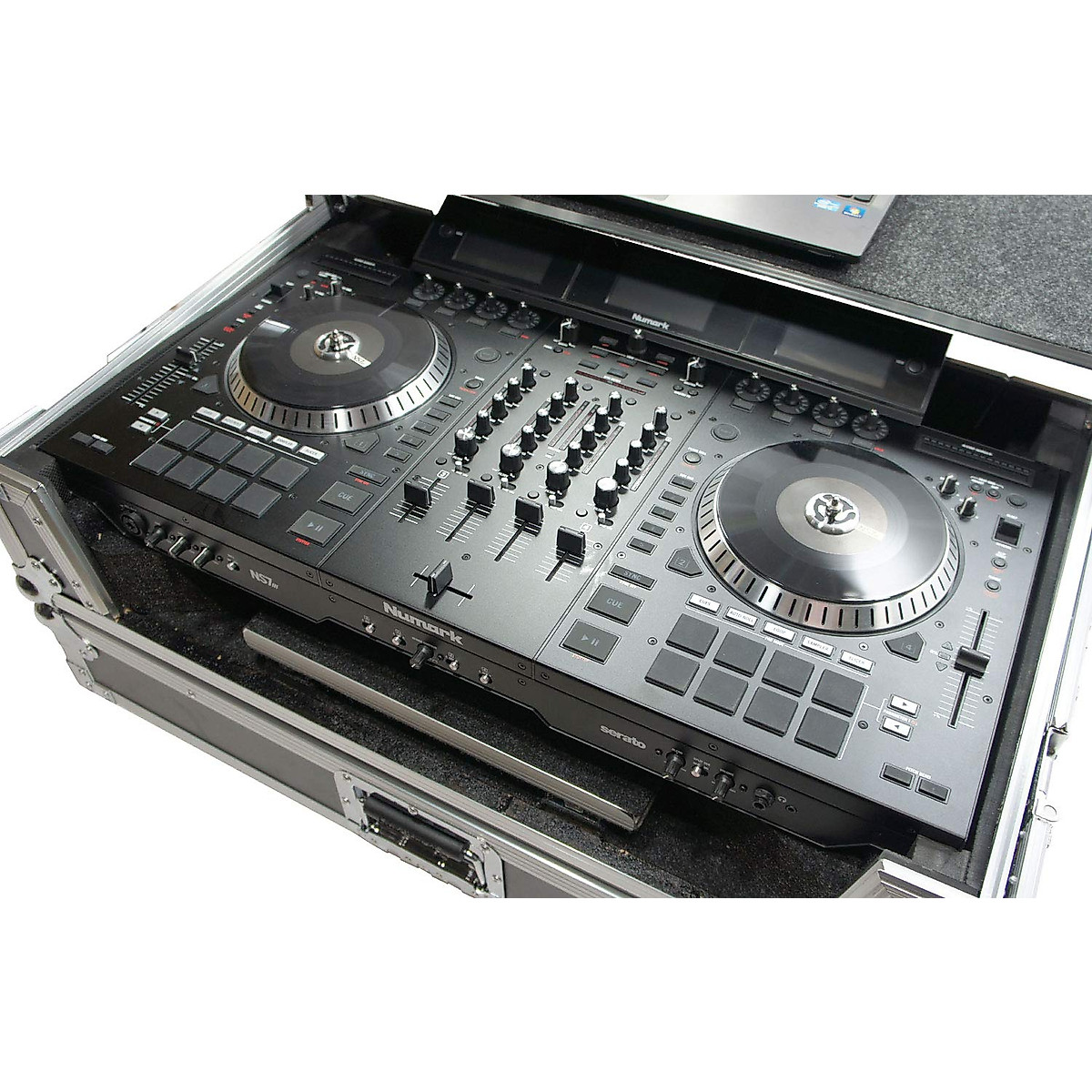 Harmony Audio HCNS7LTWFXTR Flight Glide Laptop Stand Combo DJ Case Compatible with Numark NS7FX